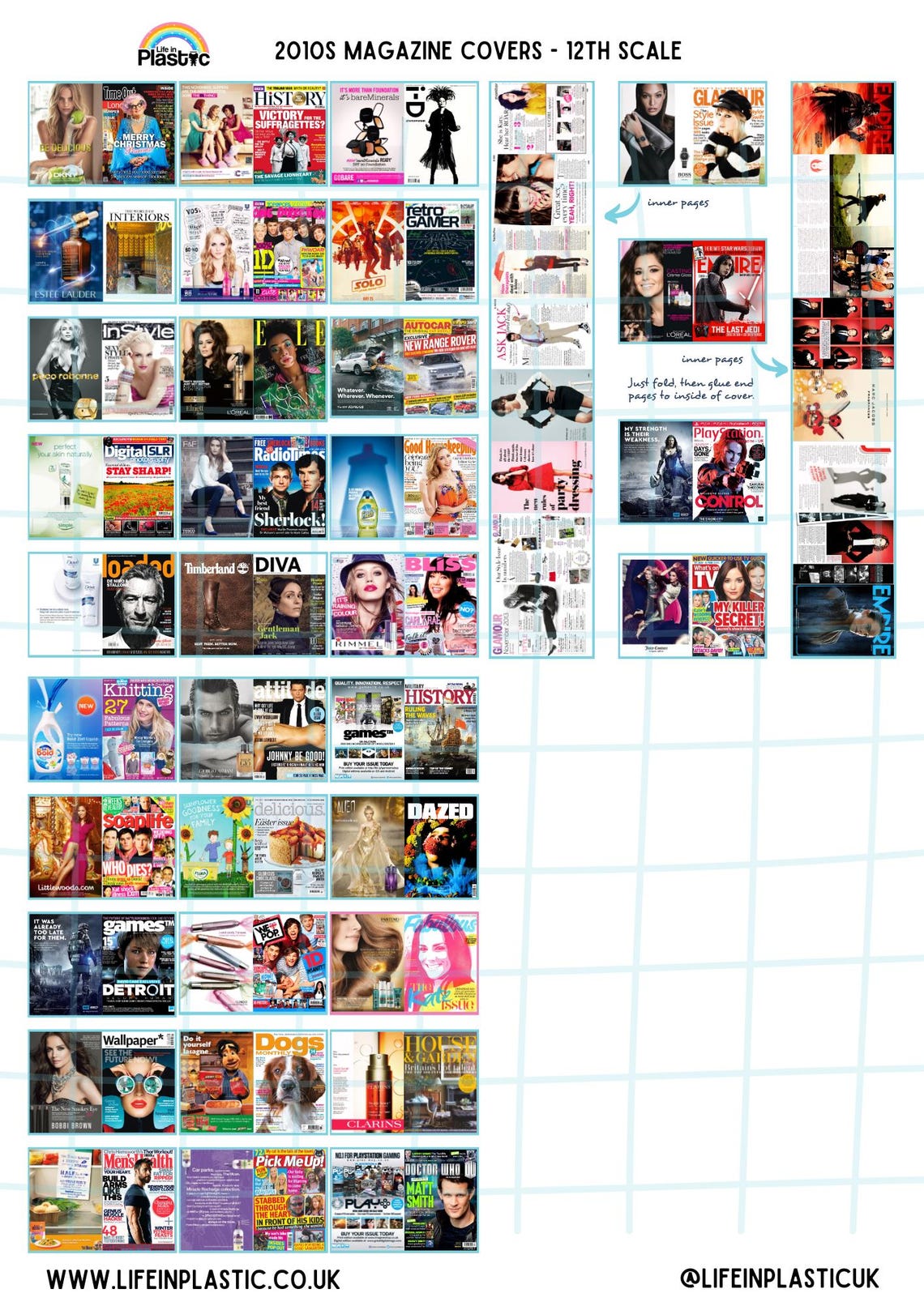 2010s Miniature Magazine Covers - 12th + 6th Scale for Dollhouse ...