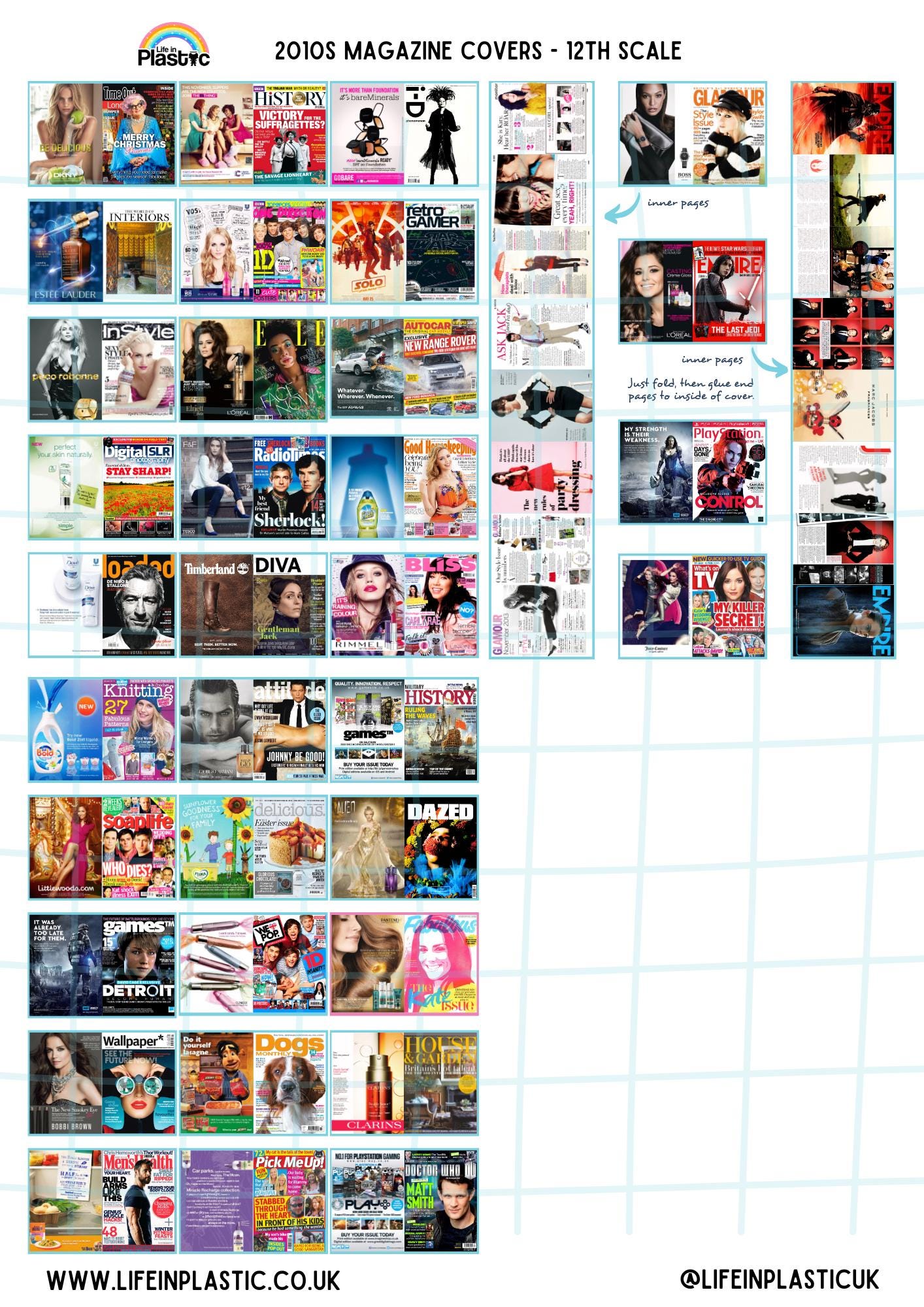 2010s Miniature Magazine Covers - 12th + 6th Scale for Dollhouse ...