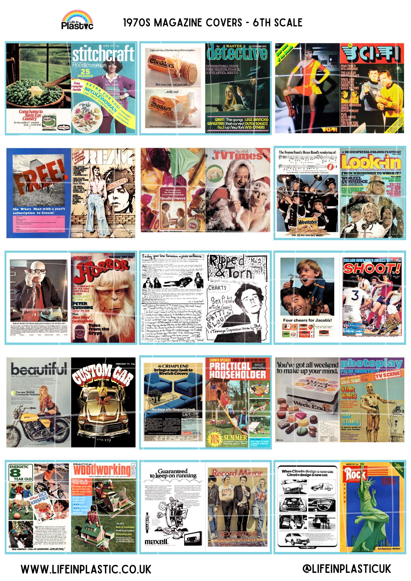 1970s Miniature Magazine Covers - 12th + 6th Scale for Dollhouse ...