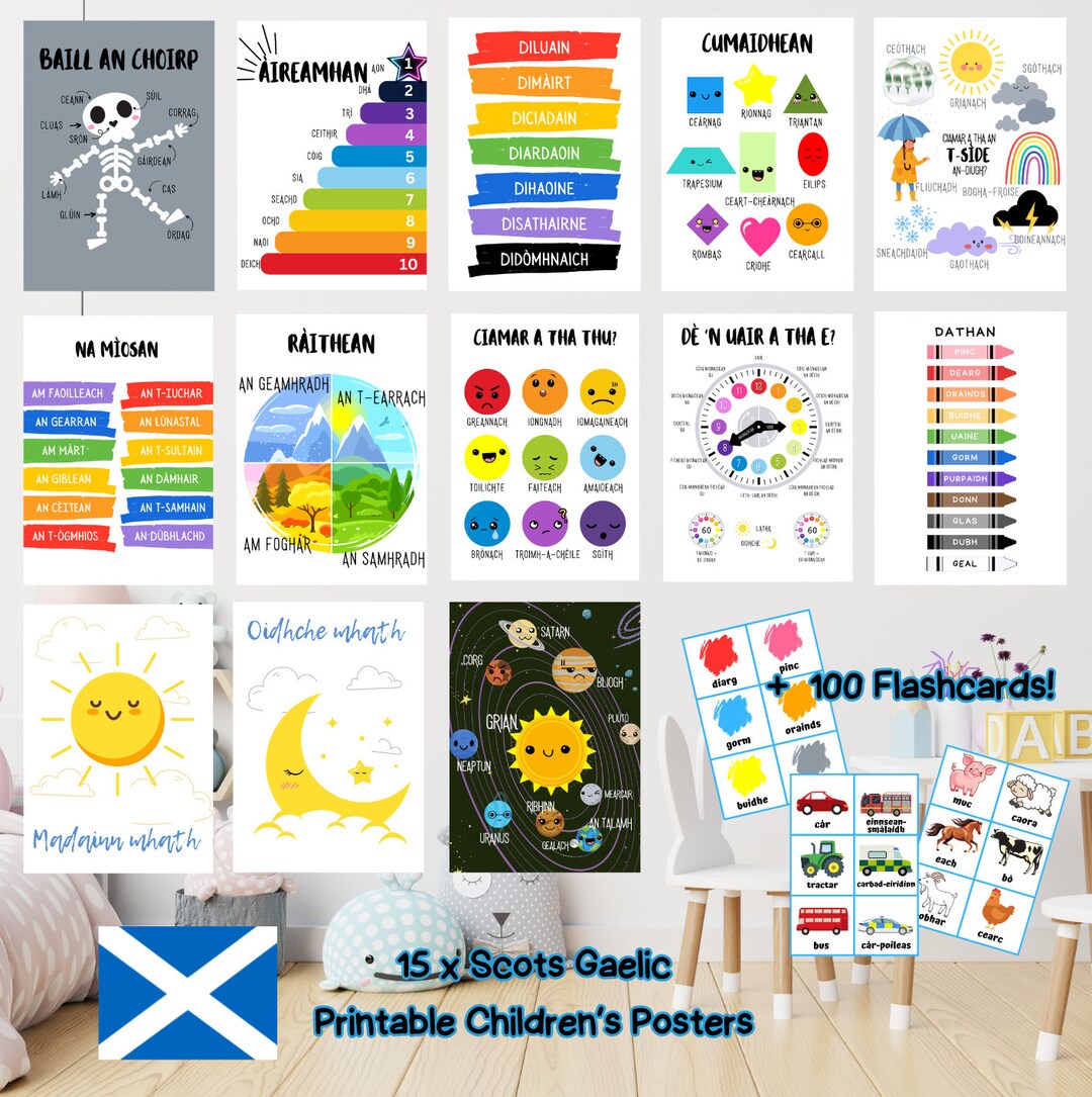 Scots Gaelic Language Printable Educational Classroom / Nursery Posters ...