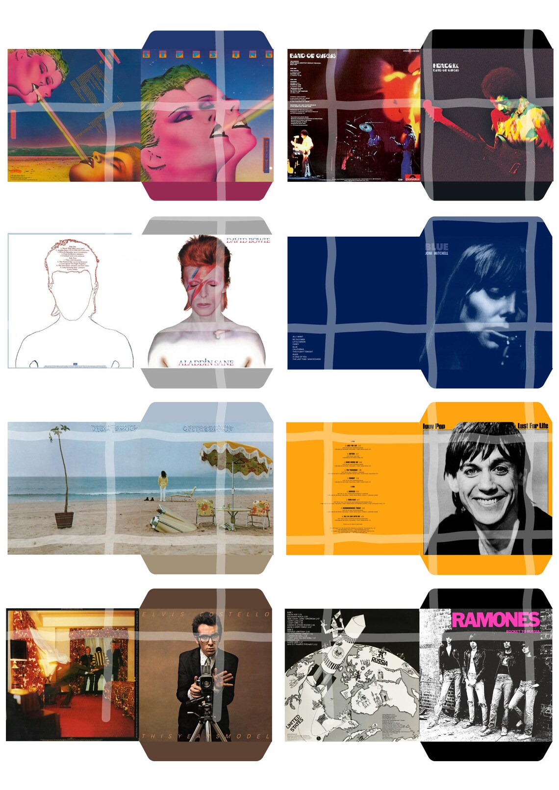 1:6 Scale 1970s Miniature Record Covers - Dollhouse Printable (digital ...
