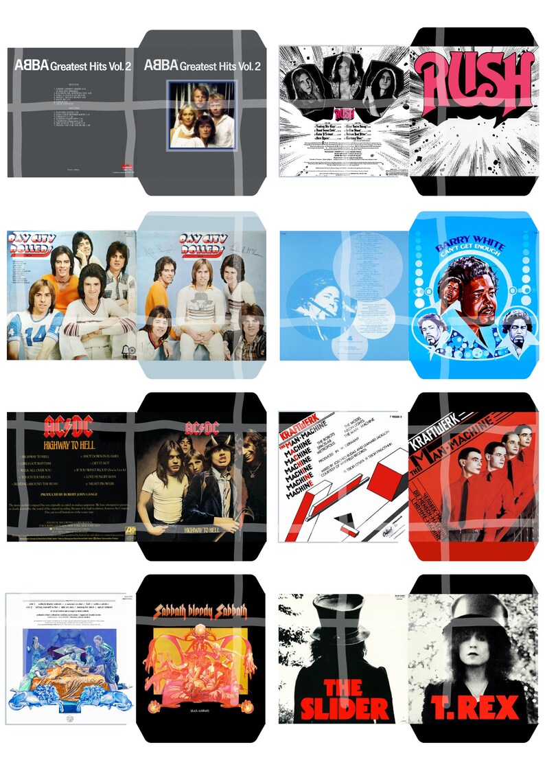 1:6 Scale 1970s Miniature Record Covers - Dollhouse Printable (digital ...