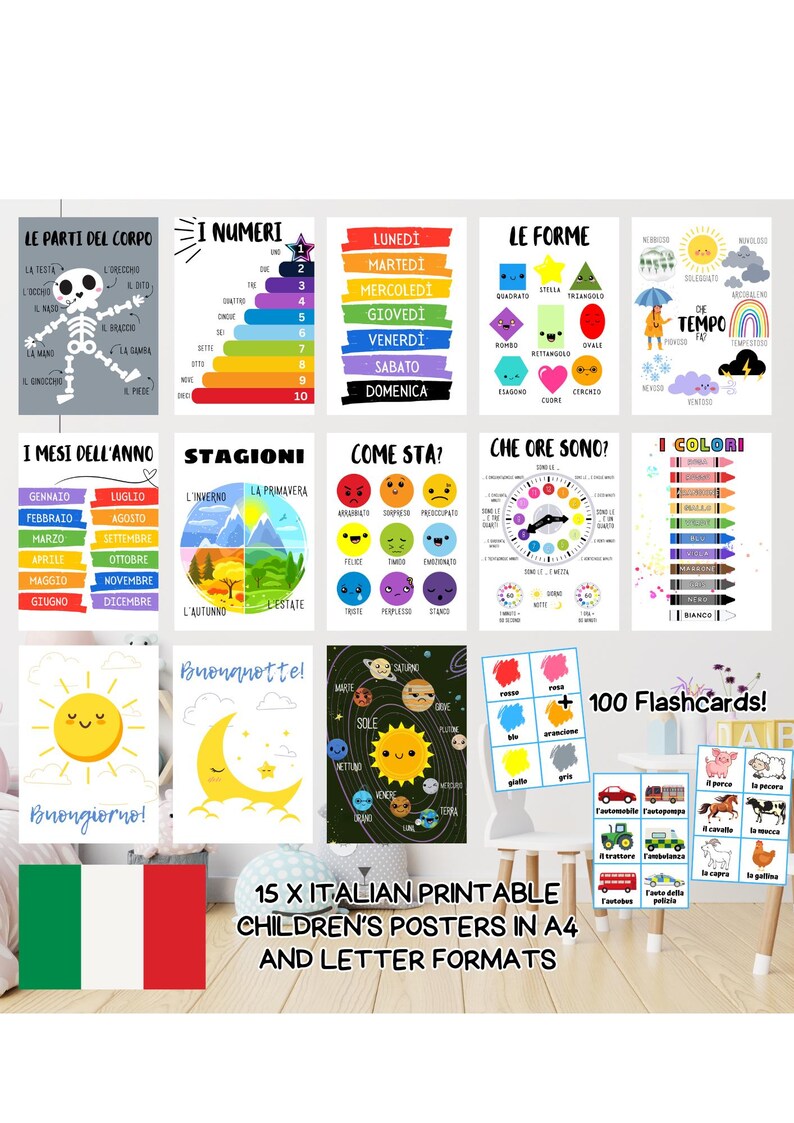 Italian Language Italiano Printable Educational Classroom / Nursery ...