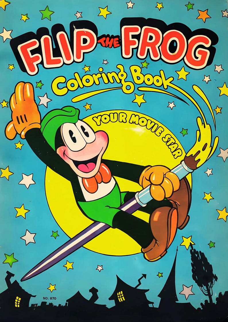 Flip the Frog Printable Colouring Pages Coloring Book - Vintage 1930s ...