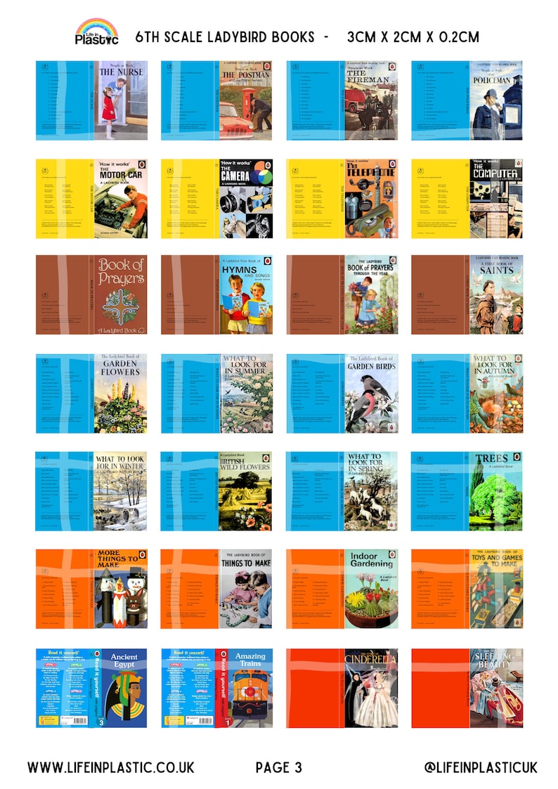 Miniature Ladybird Children's Books X 64 - 12th 1:12 Dollhouse + 6th 1/ ...