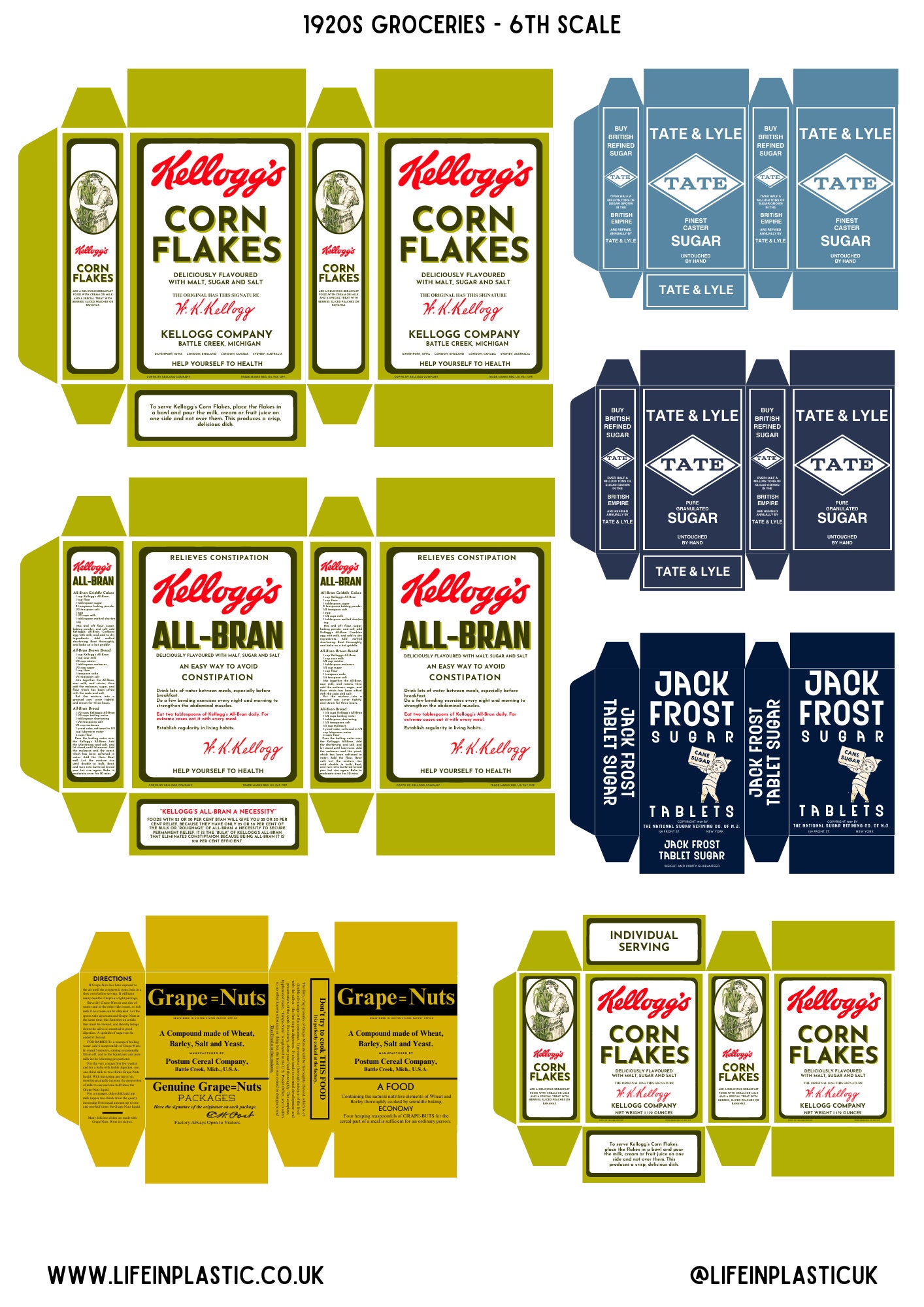 1920s Groceries - Miniature Food Packaging Printable Download - for ...