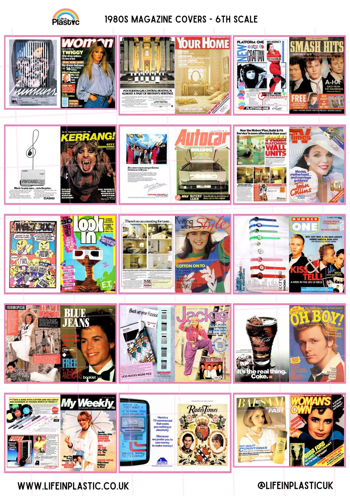 1980s Miniature Magazine Covers - 12th + 6th Scale for Dollhouse ...