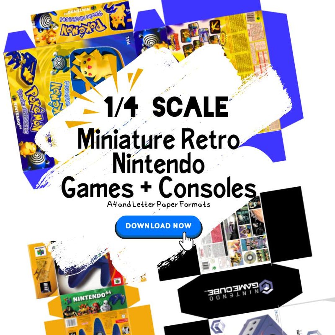 Miniature Nintendo N64 Wii 1/4 4th Scale Printable DIY Dollhouse ...
