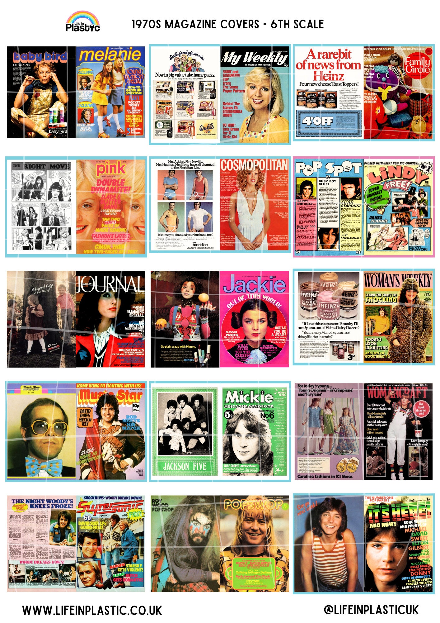 1970s Miniature Magazine Covers - 12th + 6th Scale for Dollhouse ...