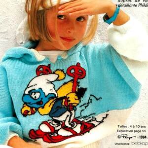 Vintage the Smurfs Sweater Knitting Pattern Scans - Gary Kennedy ...