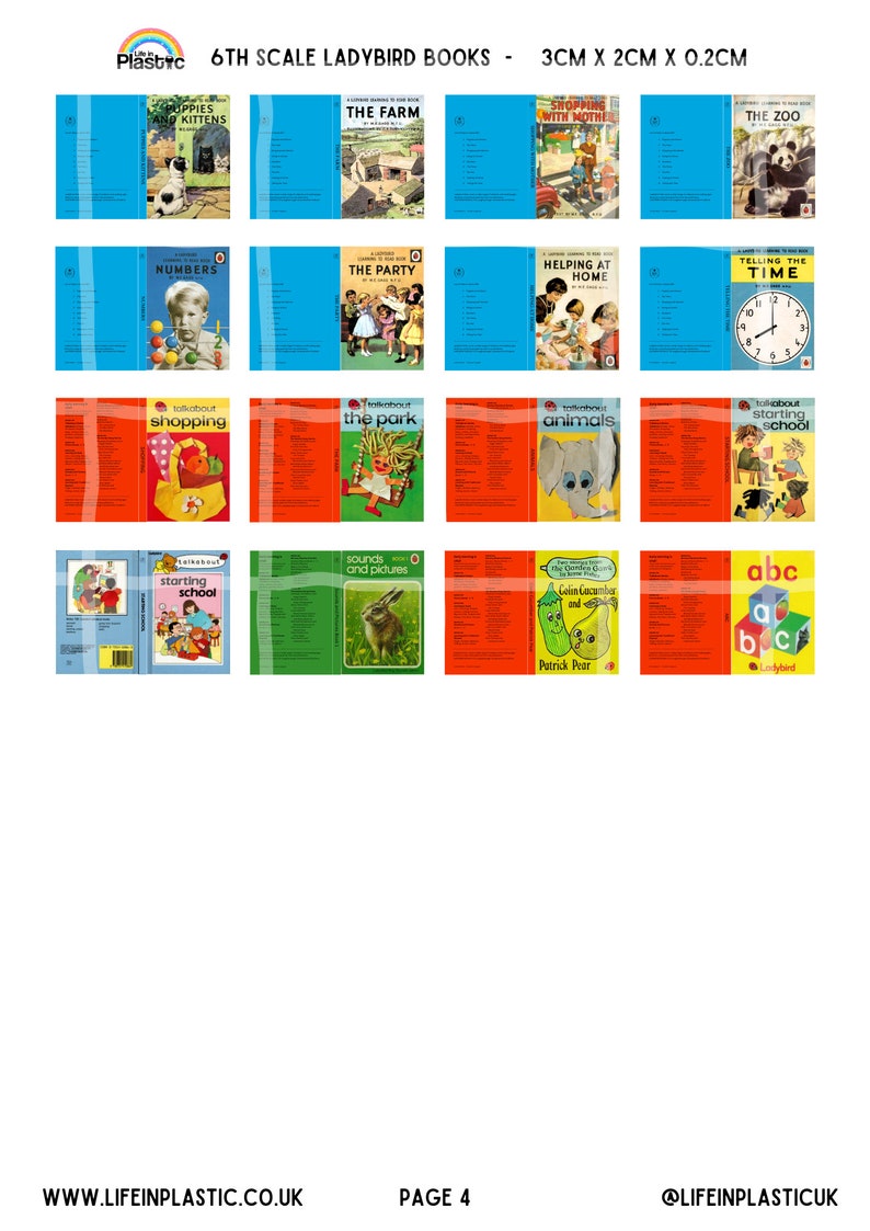 Miniature Ladybird Children's Books X 64 - 12th 1:12 Dollhouse + 6th 1/ ...