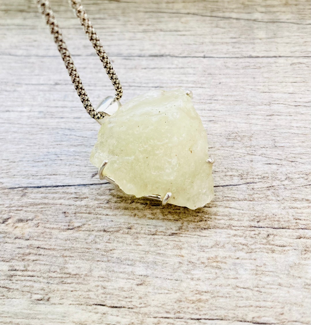 Very Rare Natural Raw Libyan Desert Glass Pendant, Golden Tektite ...