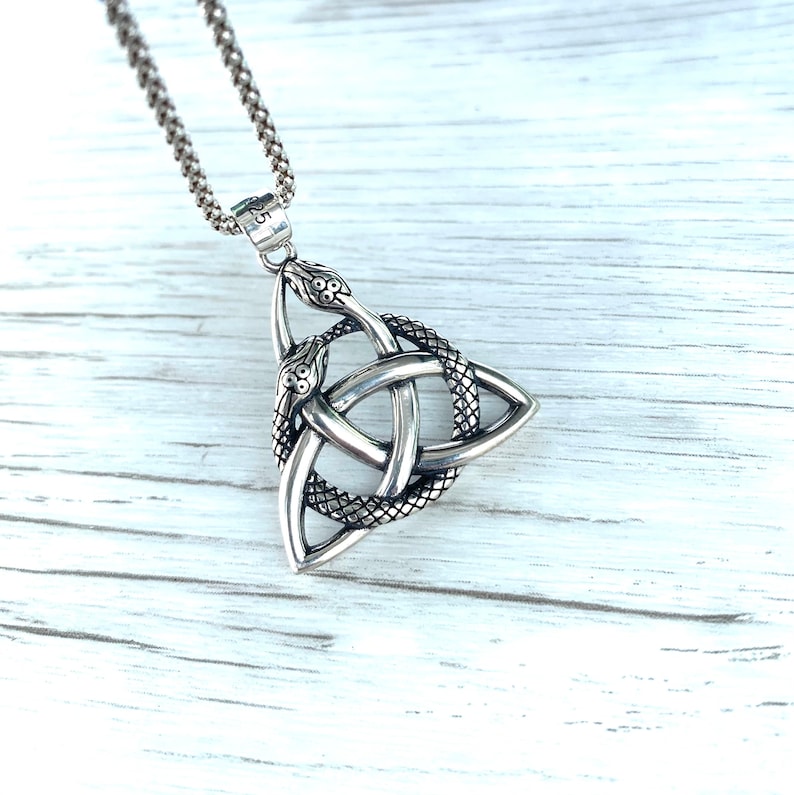 CELTIC TRINITY KNOT Celtic Triquetra Snake Genuine 925 - Etsy