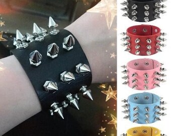 Spiked Leather Cuff - Etsy