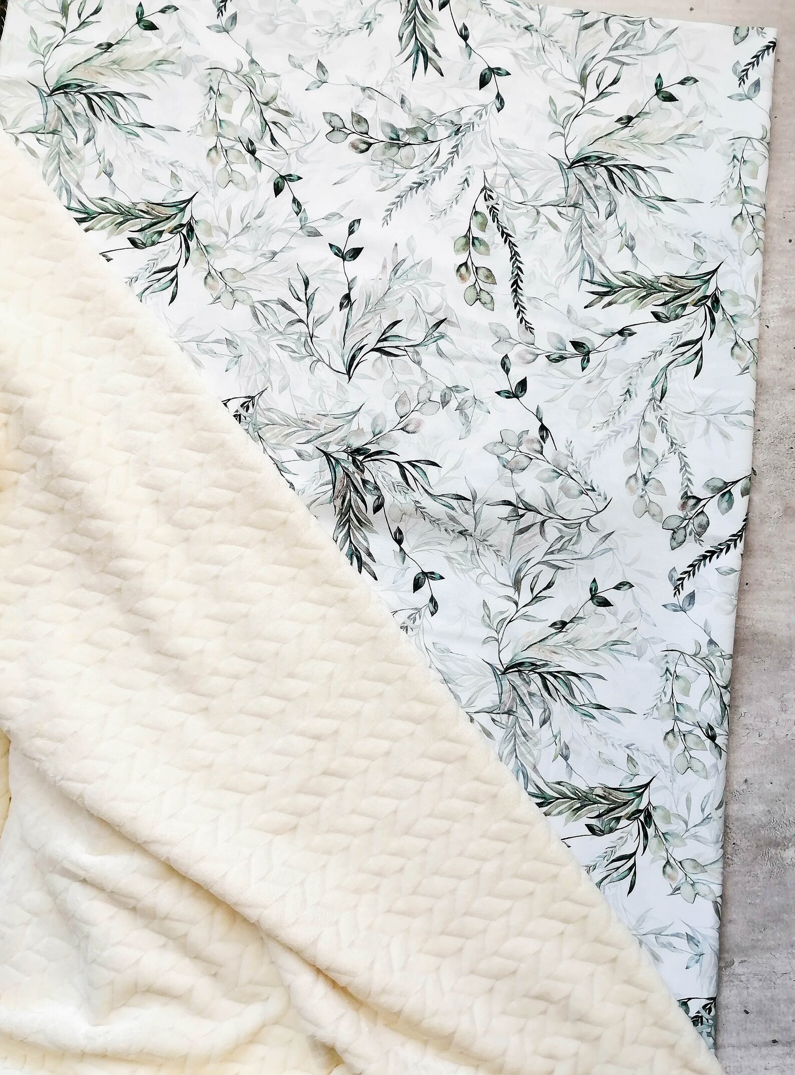 Greenery Neutral Baby Blanket Green Leaves Crib Bedding Set | Etsy