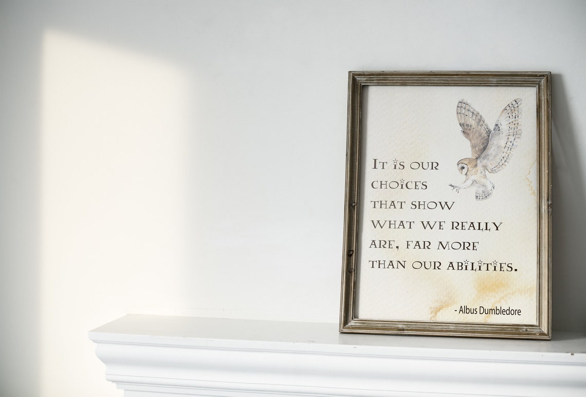 Wizard Quotes Magic Quotes Printable White Owl Wall Decor - Etsy