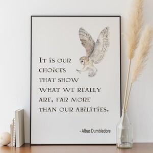 Wizard Quotes, Magic Quotes Printable, White Owl Wall Decor, Watercolor ...