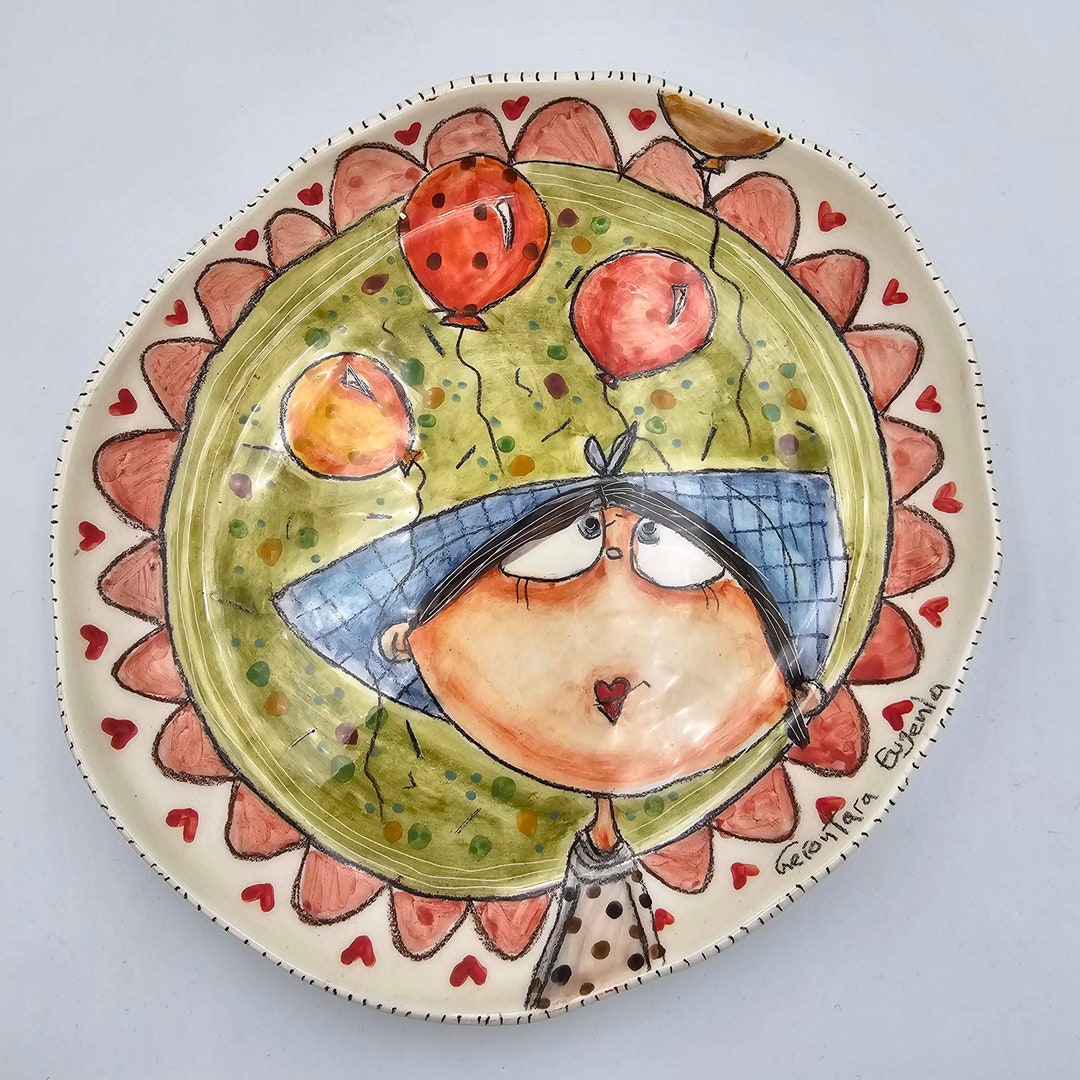 Birthday Ceramic Plate, Cute Pottery Dinnerware, 30th Birthday Gift for ...