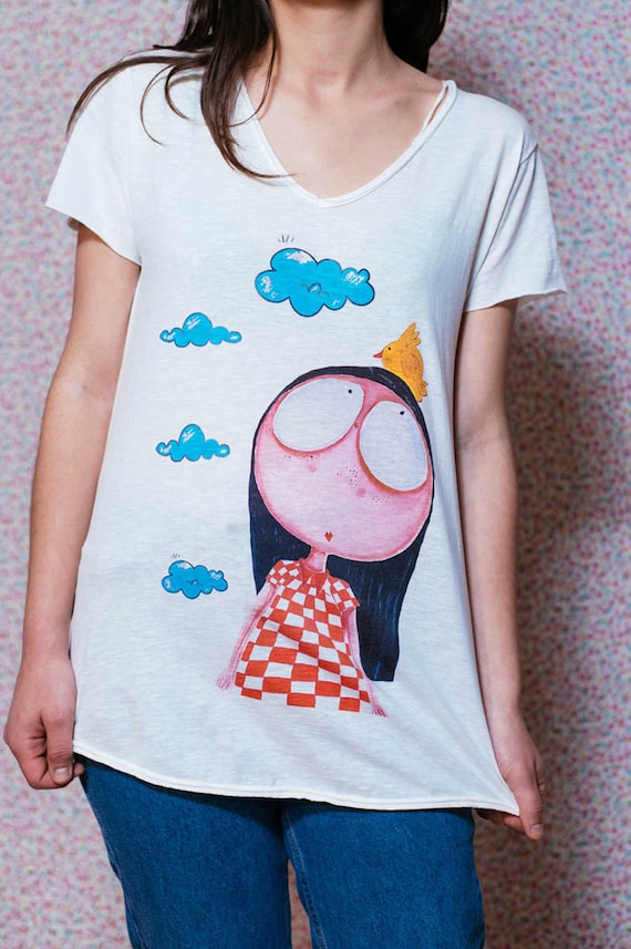 Cute shirt for women Cute graphic tee for teens Artsy shirt | Etsy