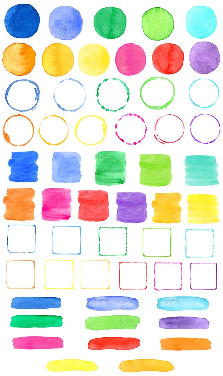 Rainbow Resource Watercolor Clipart Commercial Use Multicolor Abstract ...