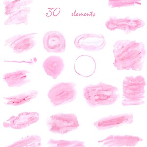 Watercolour Clipart Commercial Use Hand-painted Pink Spots on White ...
