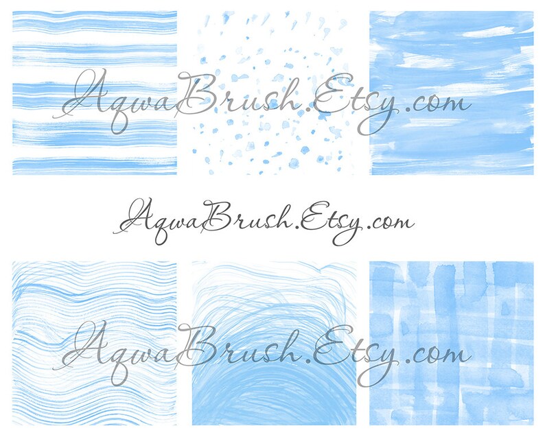 Blue Paint Digital Watercolor Paper Commercial Use Hand - Etsy