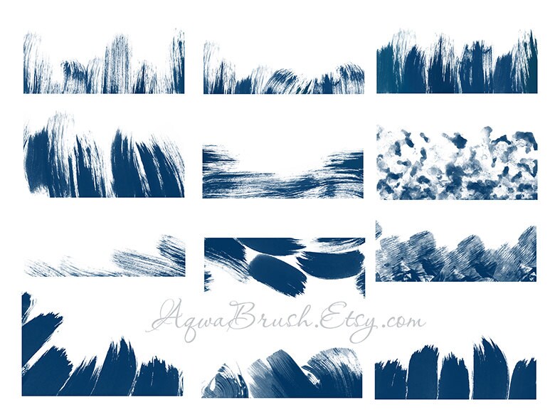 Navy Borders Clipart - Commercial Use Digital Paper Abstract Watercolor ...