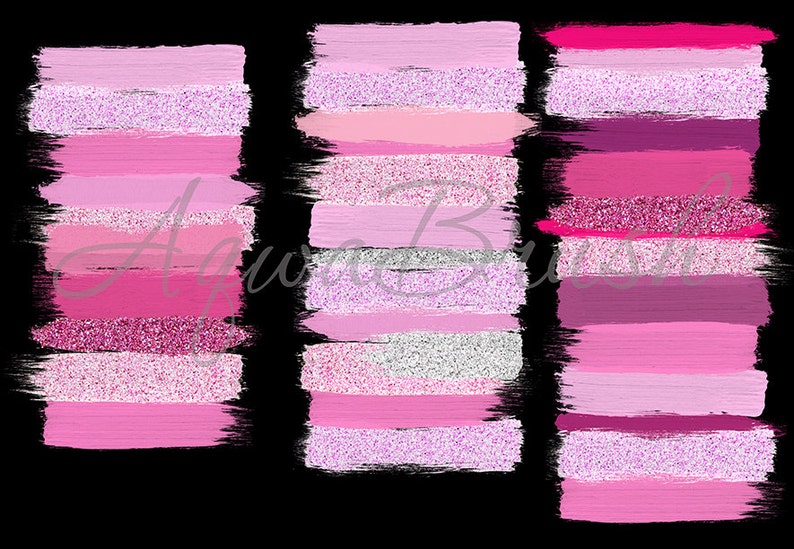 Brush Strokes Clipart Glamour - Pink Purple and Glitter Barushstroke ...