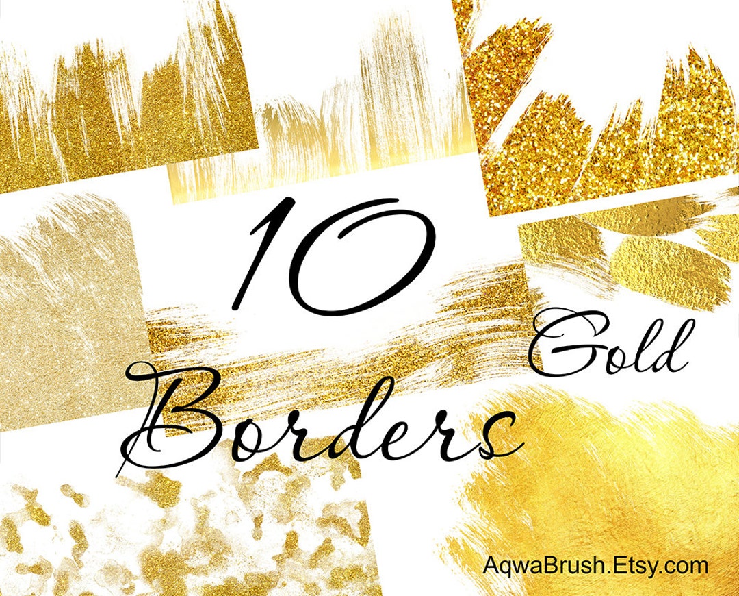 Gold Borders - Digital Background Gold Glitter Paper Commercial Use ...