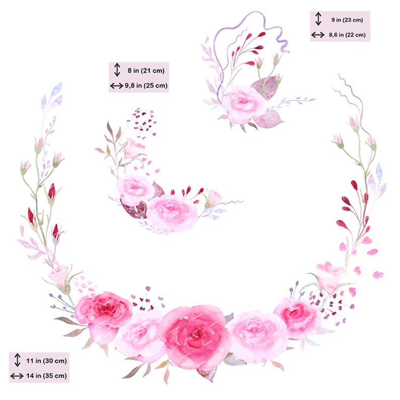 Romantic Roses Watercolor Flowers Clipart Commercial Use - Etsy