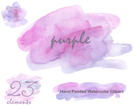 Watercolour clipart Purple Background Splash Brush stroke | Etsy