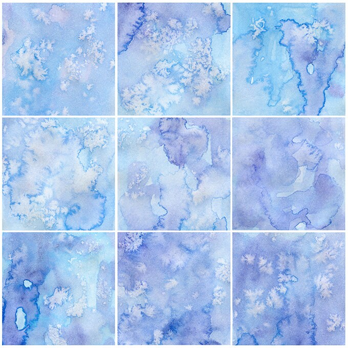 Watercolor Digital Paper Blue Spring Commercial Use Background Overlay ...