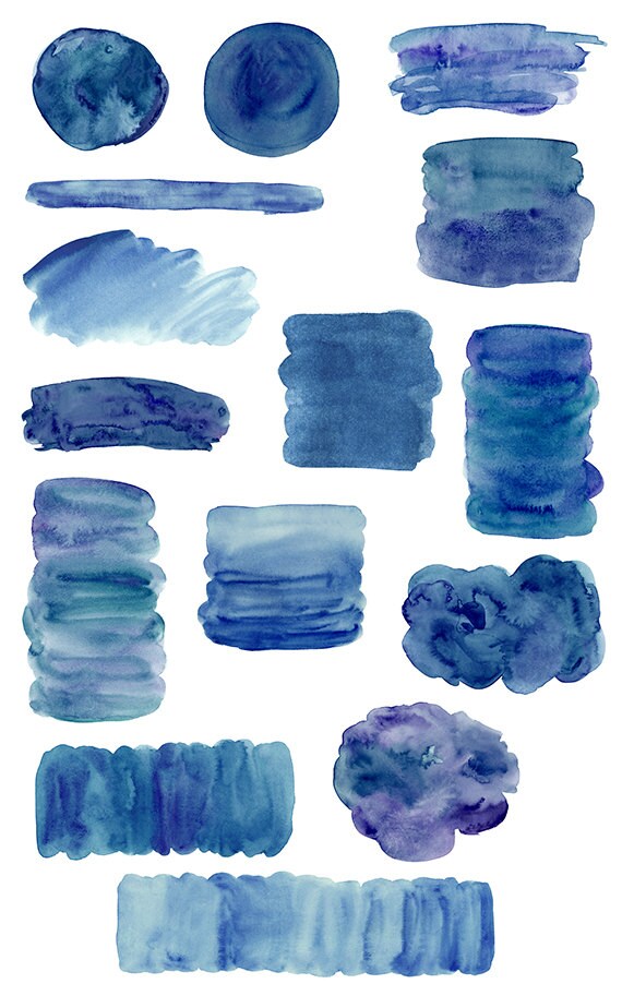 Navy Background Watercolor Clipart XL Size - Commercial Use Blue Marine ...