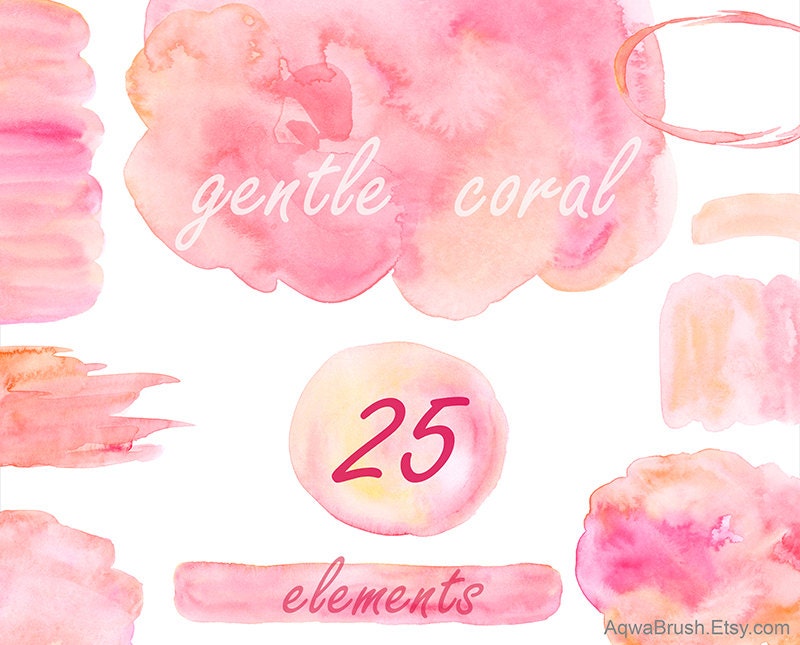 Gentle Coral Watercolor Background Clipart Commercial Use Pink Rose ...