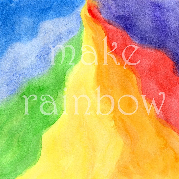 Rainbow Watercolor Digital Paper Set 2 - Commercial Use Hand-painted ...