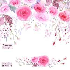 Romantic Roses Watercolor Flowers Clipart Commercial Use - Etsy