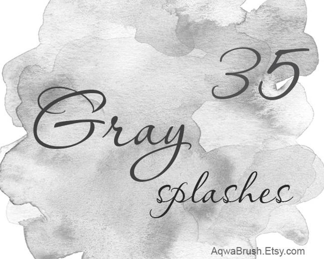 Gray Splashes Watercolor Background - Commercial Use Hand-painted ...