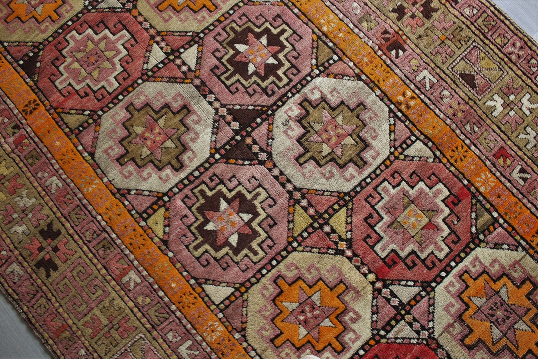 Antique Caucasian Rug, Ethnic Wool Rug, Handwoven Rug, Bohemian Rug ...