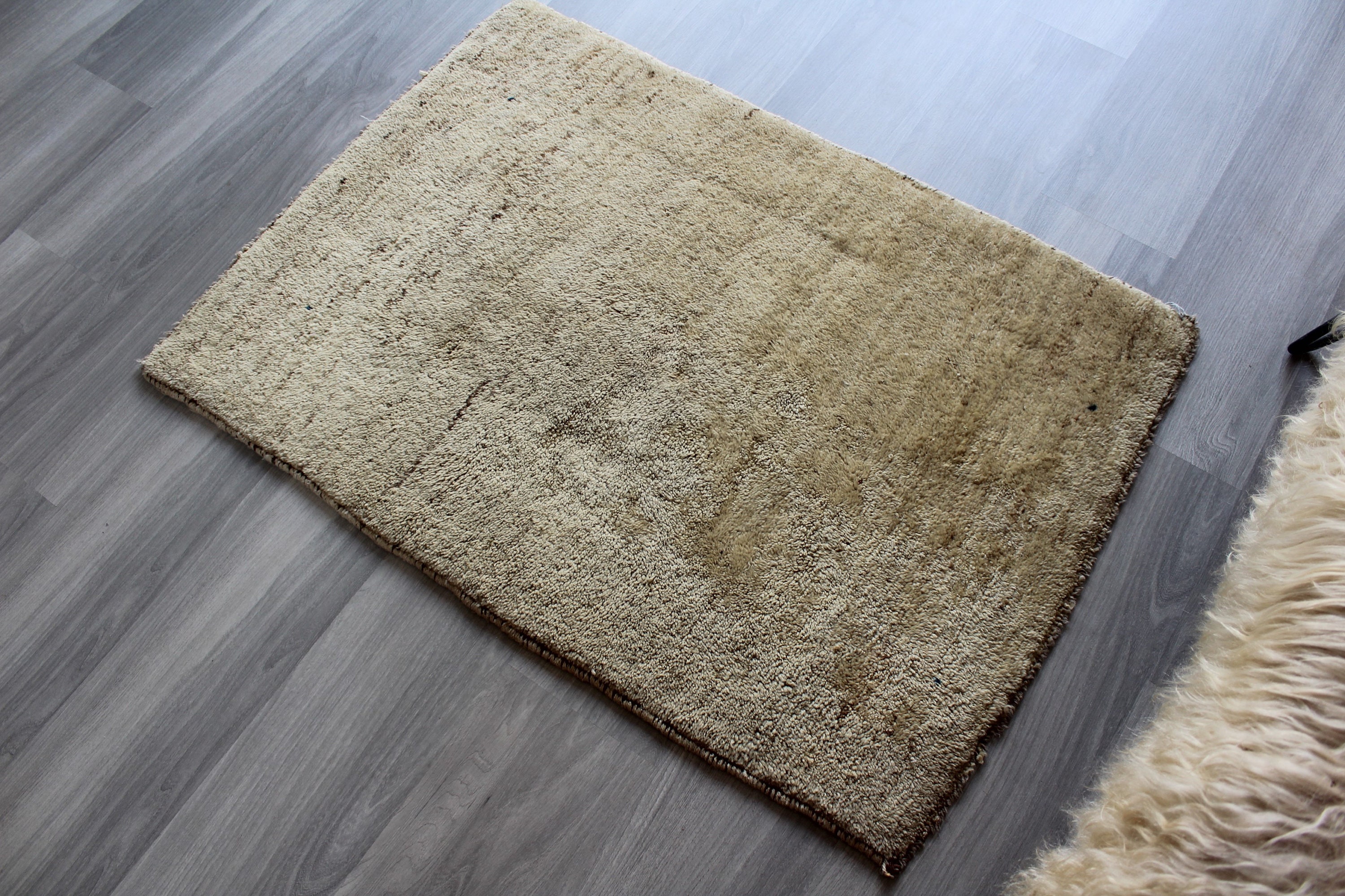 Piled Neutral Wool Rug Organic Wool Rug Beige Wool Rug - Etsy