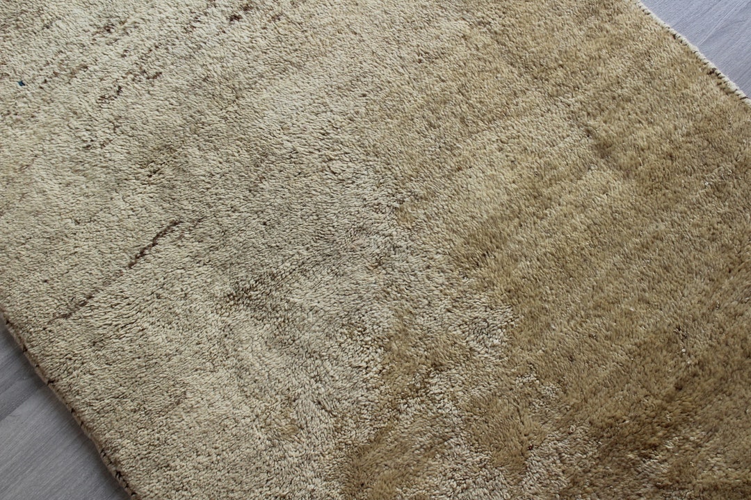 Piled Neutral Wool Rug , Organic Wool Rug, Beige Wool Rug, Small Wool ...