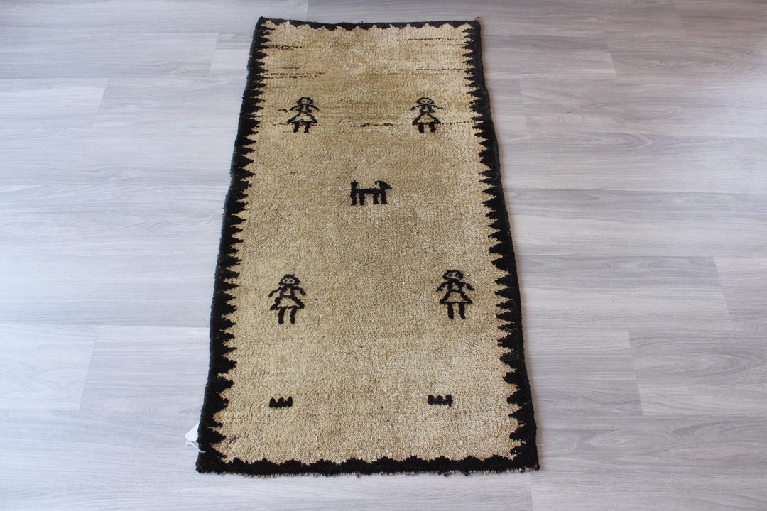 Neutral Wool Rug, Beige Gabbe Rug, Ethnic Gabbe Rug, Bohemian Rug ...