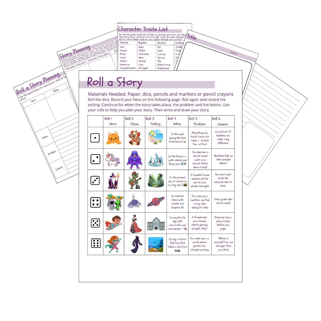 Roll-a-story Writing Game | Creative Writing Dice Activity for Kids ...