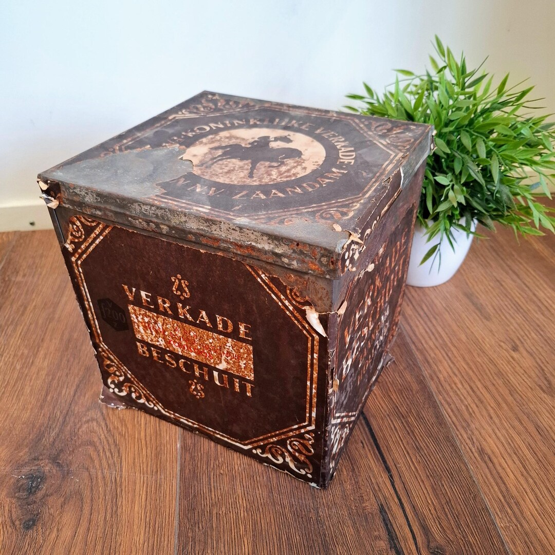 Antique Shop Tin - Storage Tin From Verkade - Zaandam / Holland ...
