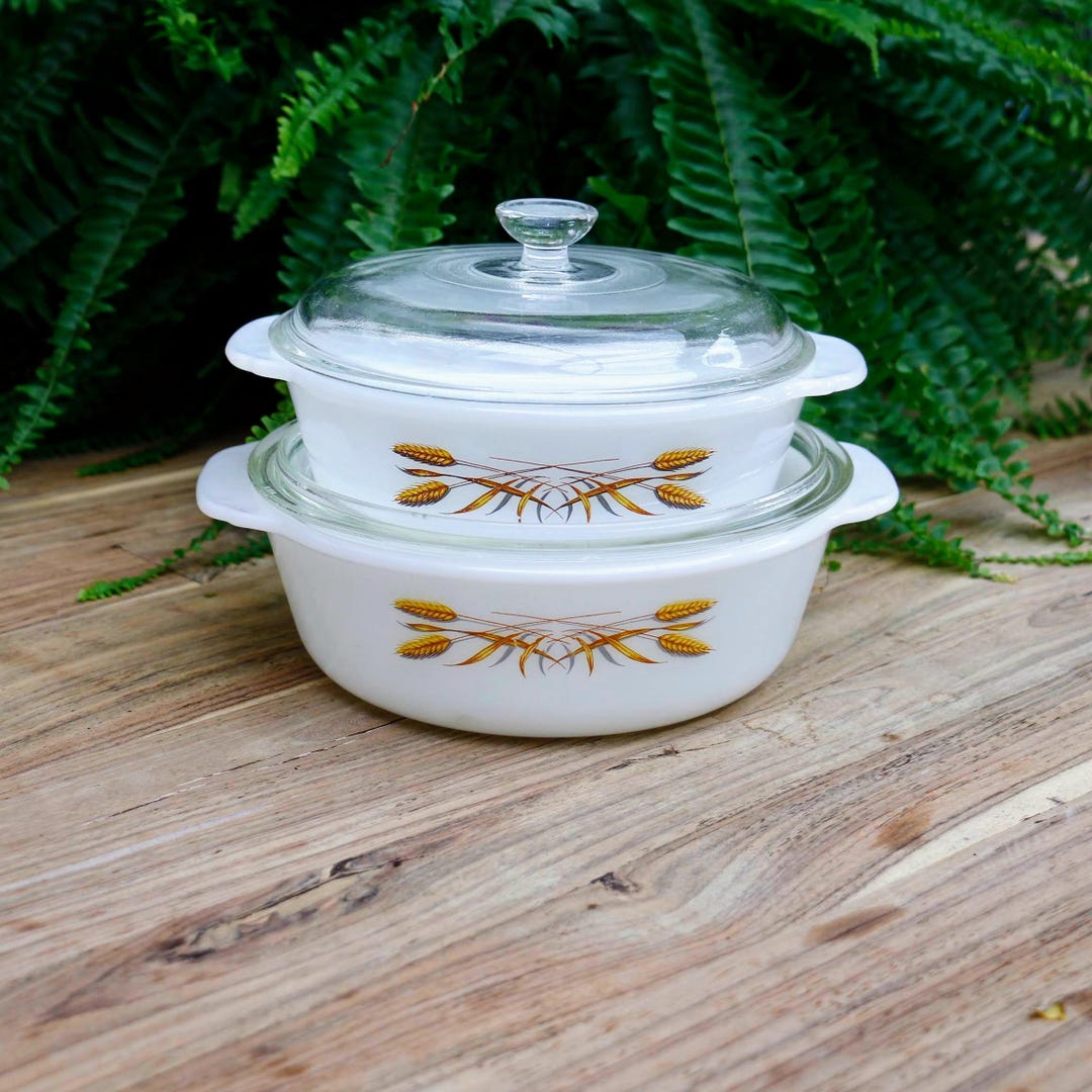 Fire King Wheat Pattern - 2x Vintage Bowl With Grain Decor - Etsy