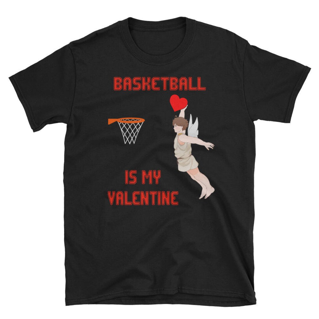 Dunking Basketball Valentines Day Cupid Shirt - Funny Cupid Tee Short ...