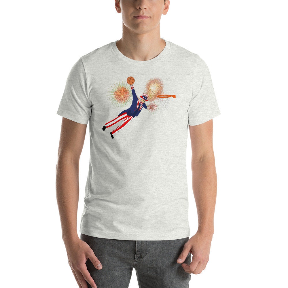 Epic Uncle Sam 4th of July Tshirt-basketball Dunking Dabbing Uncle Sam ...