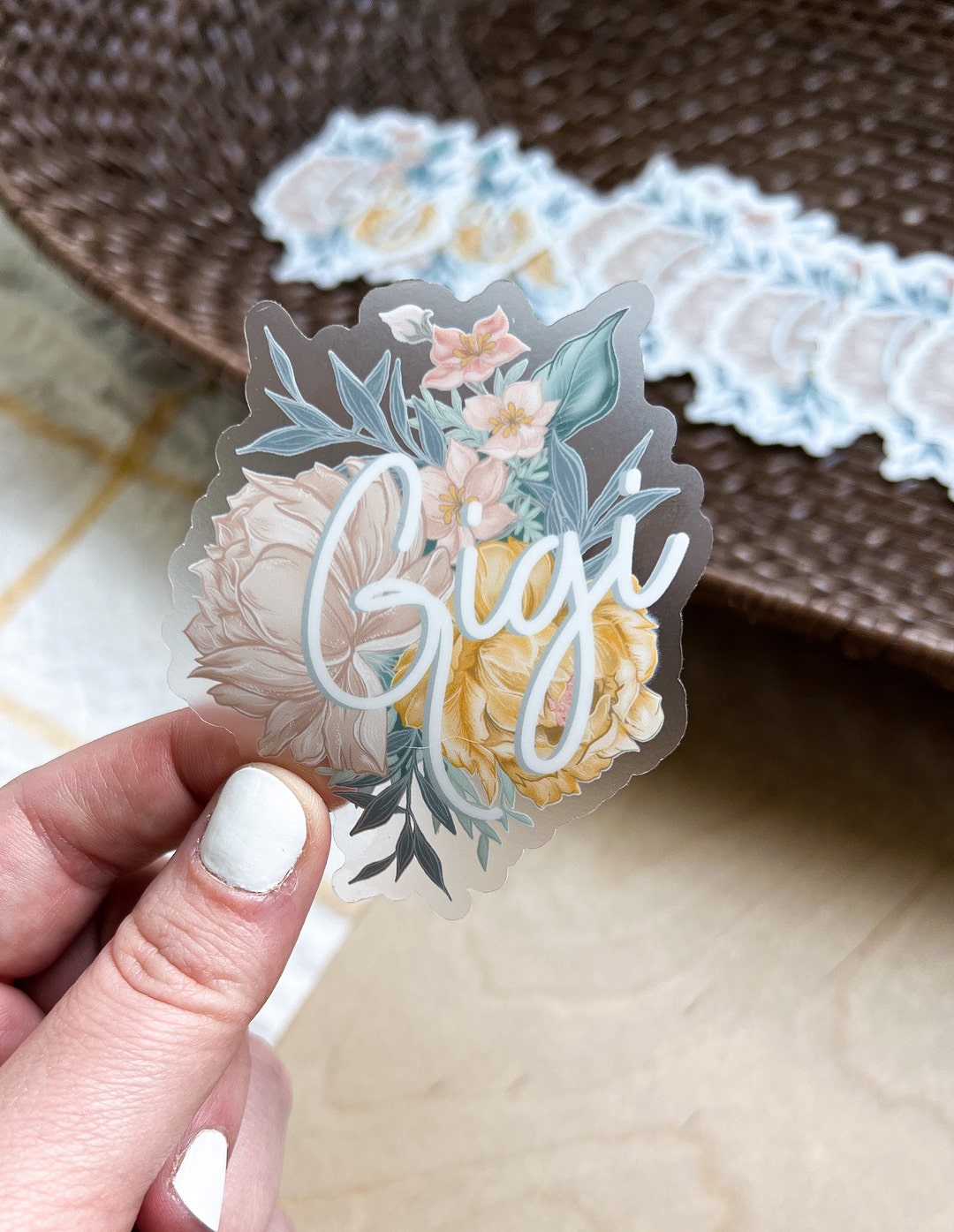 3.5 Gigi Sticker. Floral Gigi Decal. Grandma Sticker for Cup. - Etsy