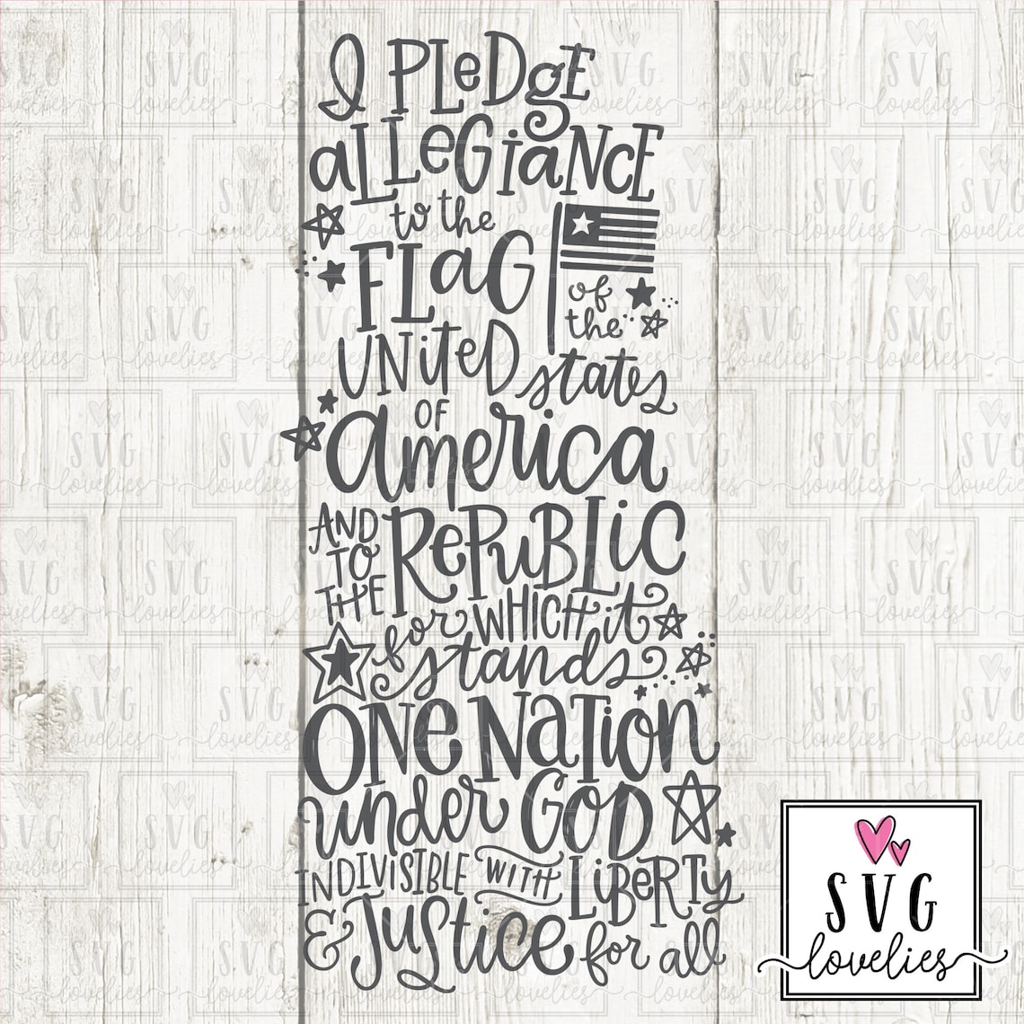 SVG Cut File, the Pledge of Allegiance, Silhouette Svg, Cricut Svg, Svg ...