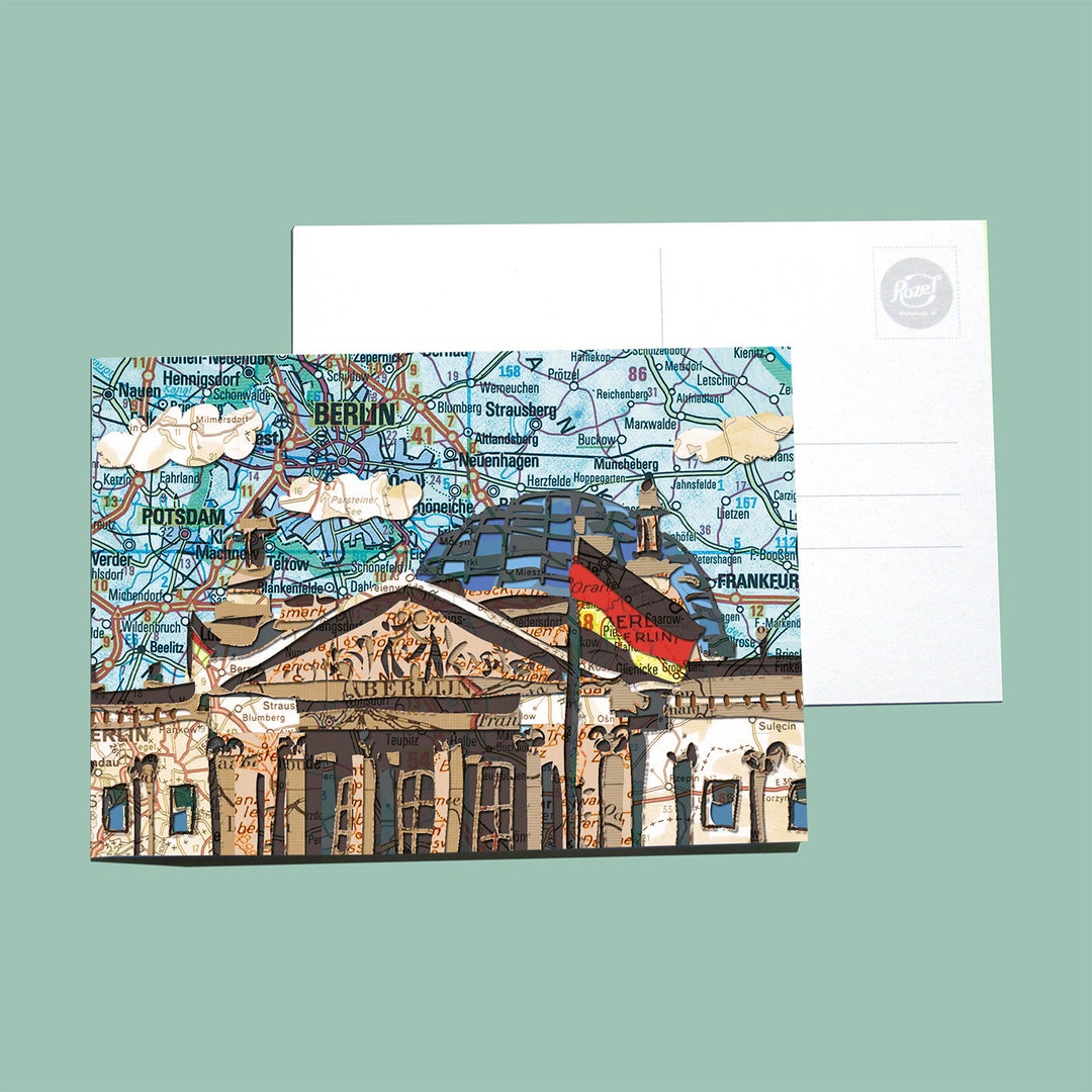 World Map Postcards - Germany and Berlin Series - Etsy
