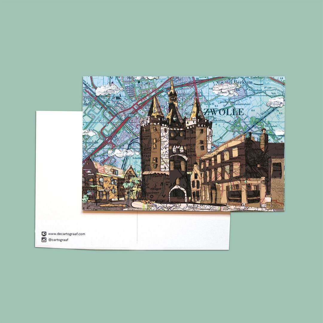 World Map Postcards - Dutch Cities - Etsy